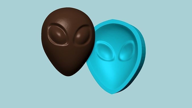 Halloween Molding B01 - Alien - Chocolate Silicone Mold 3D model 3D ...