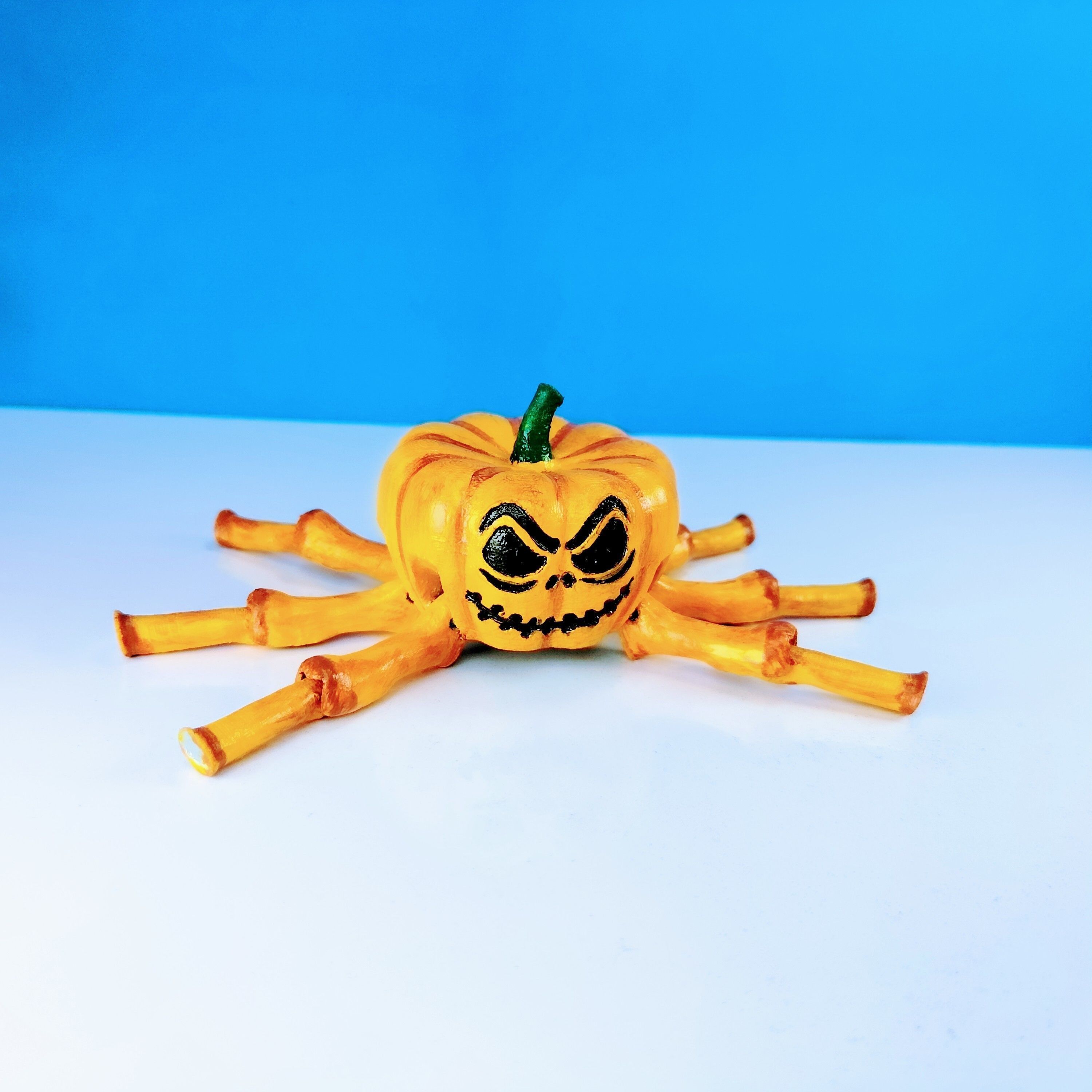Halloween 3d flexi pumpkin spider 3D model 3D printable | CGTrader