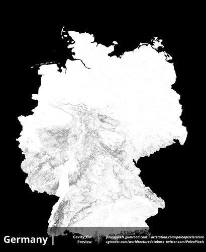 Germany Occlusion Thickness Cavity Curvature High res Maps Texture ...