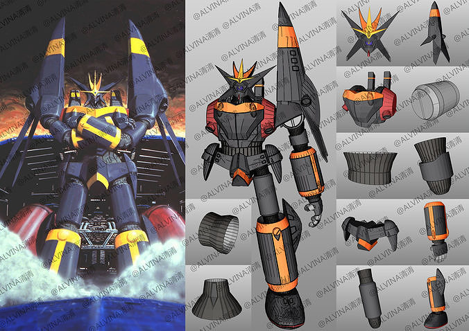 3D model GunBuster Armor - DIY Cosplay Pepakura Foam Template VR / AR ...