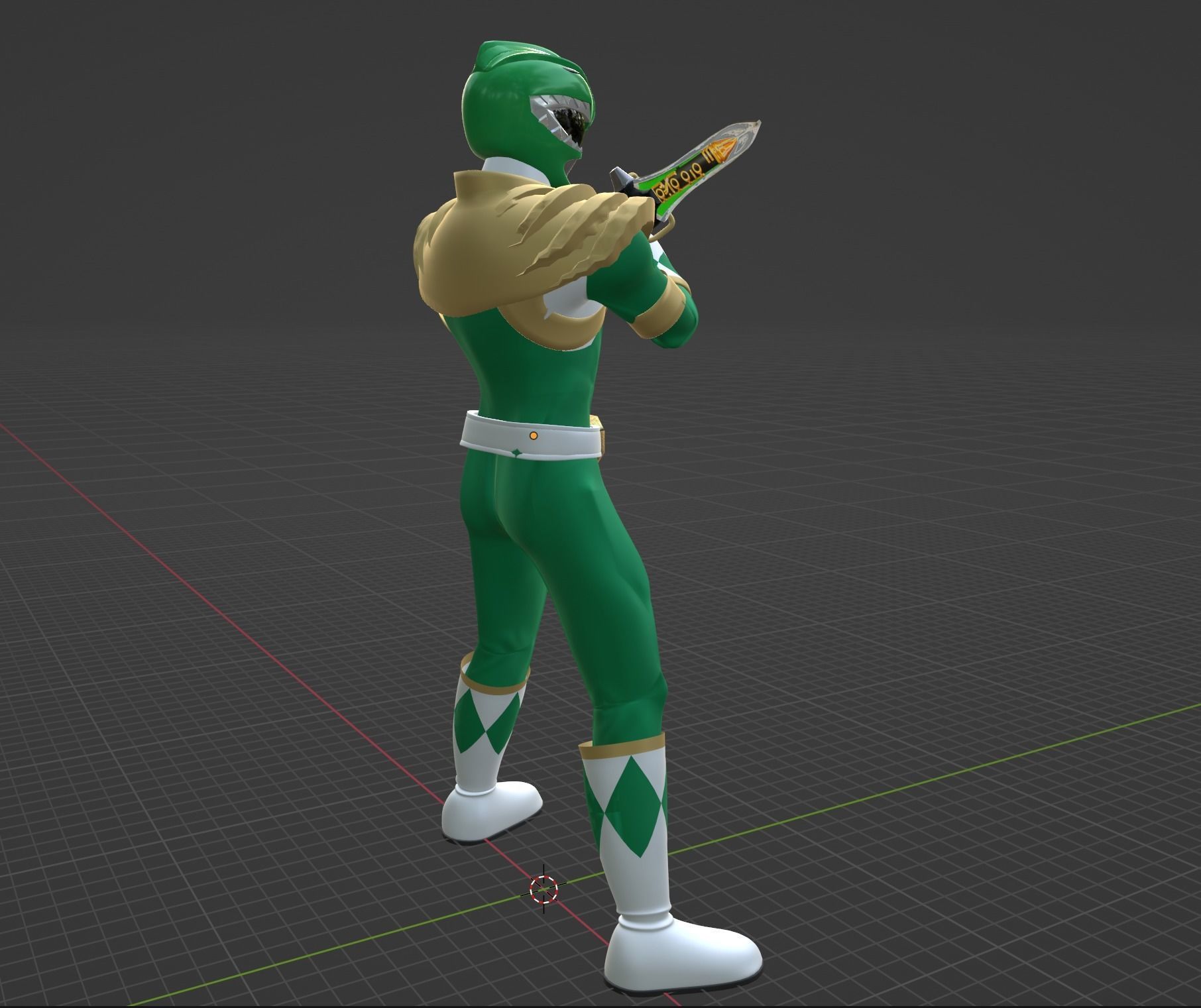 Green Ranger - Mighty Morphin Power Ranger 3D model rigged | CGTrader