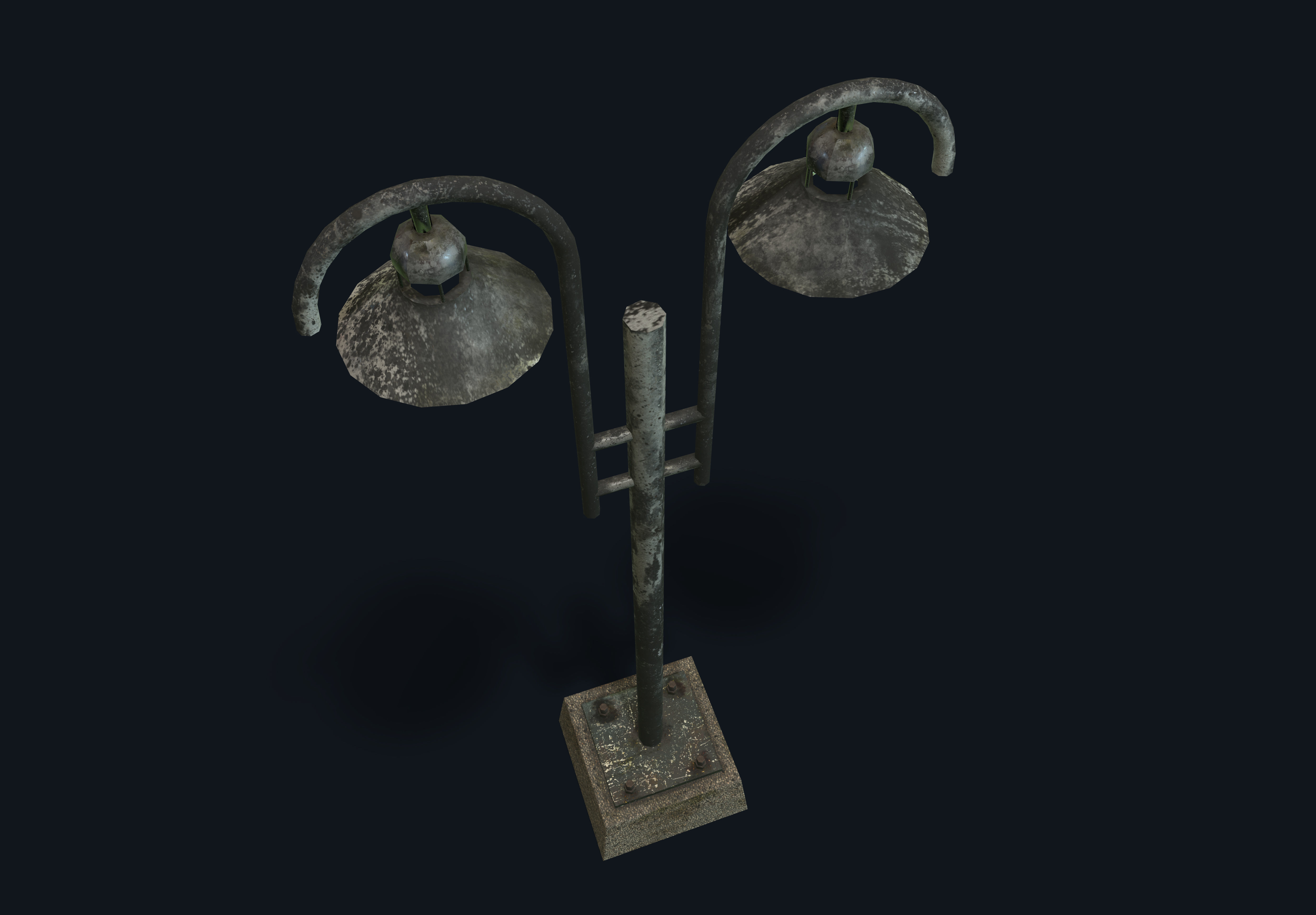 3D model Old Street Lamp Low-poly 3D model PBR VR / AR / low-poly ...