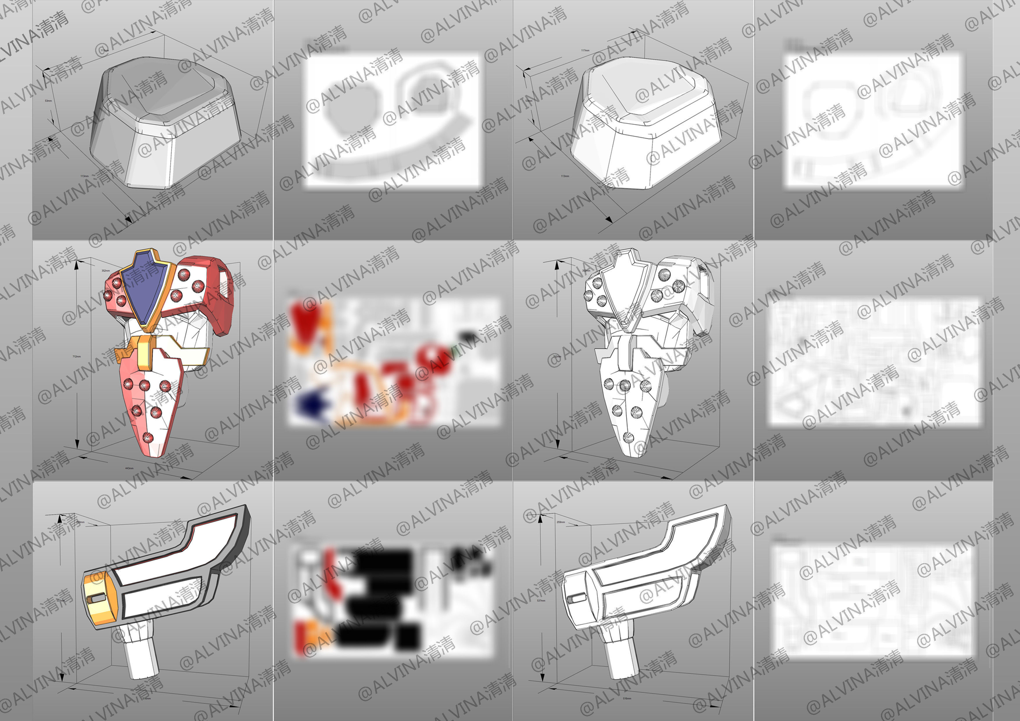 3D model Mado King Granzort Armor - DIY Cosplay Pepakura Foam Template ...