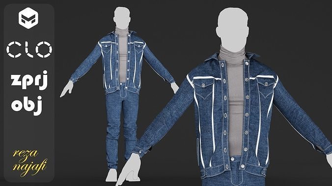 Pants and vest Jeans for marvelous designer 3D model | CGTrader