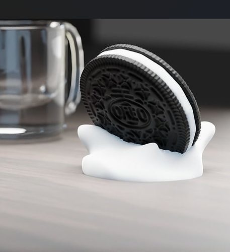 Oreo And Milk Phone Holder 3D model 3D printable | CGTrader