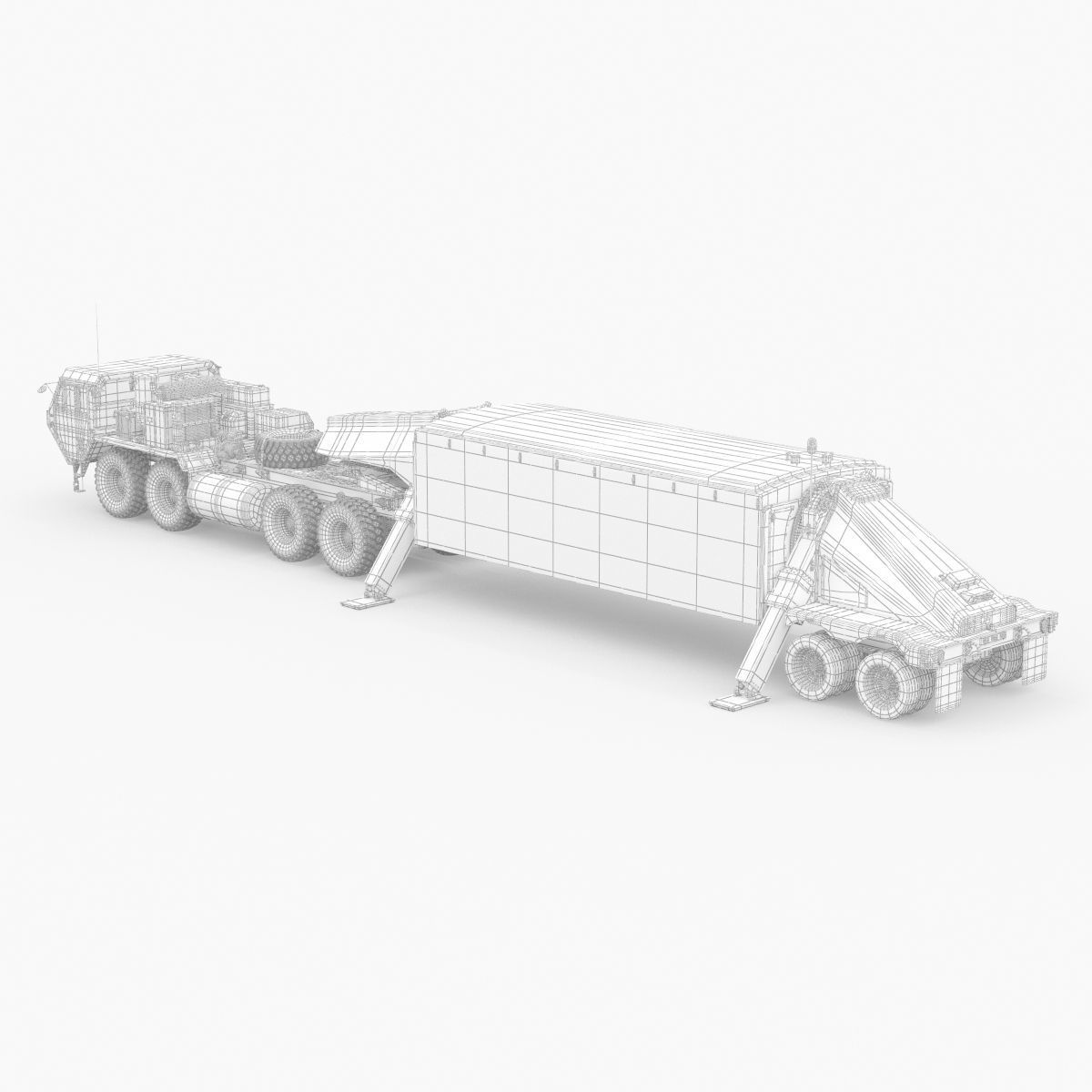 Hemtt M983 Tractor Truck with AN TPY2 X-Band Radar Defense 3D model ...