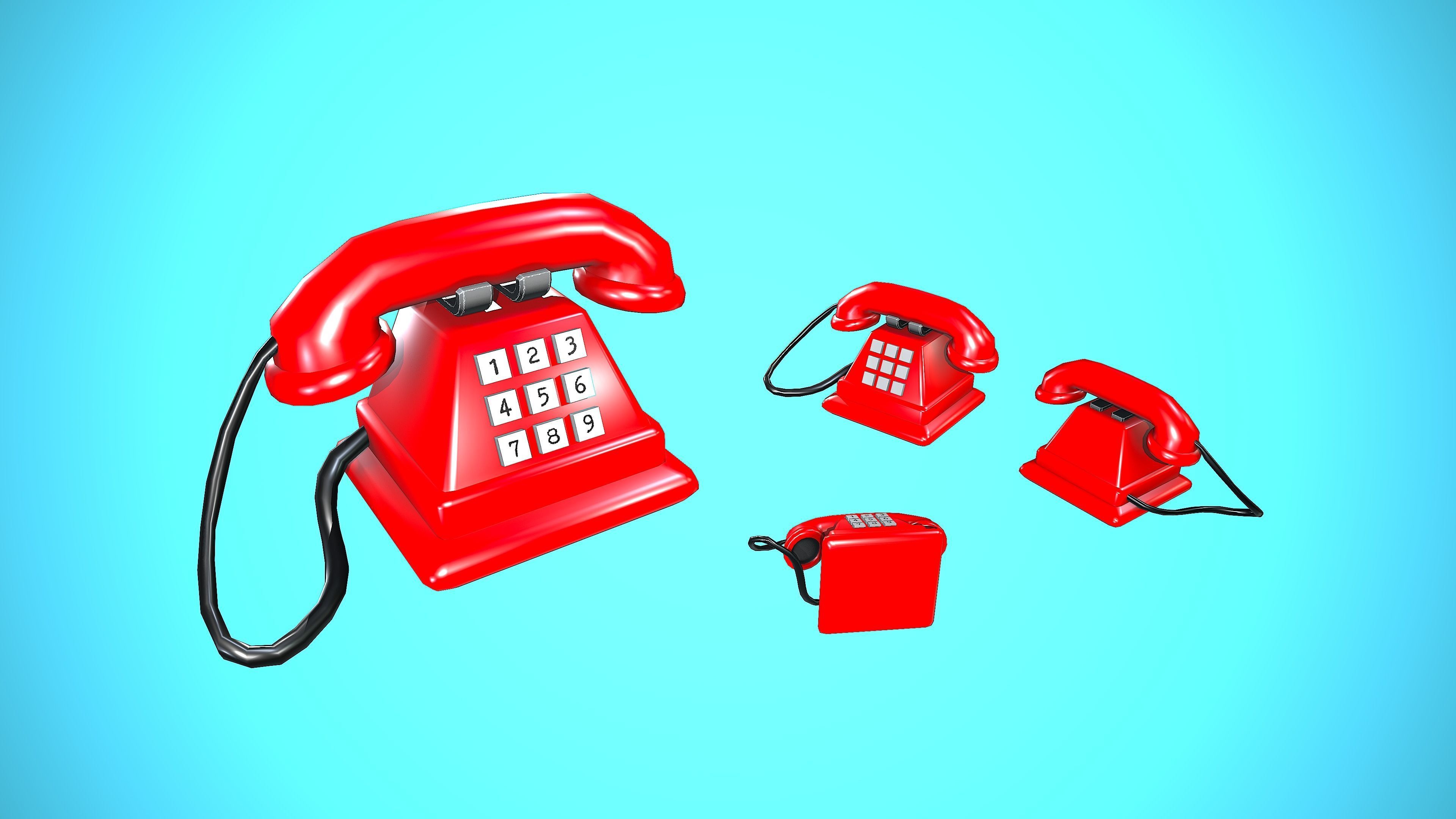 3D model TELEPHONE BUTTONS CARTOON STYLIZED VR / AR / low-poly | CGTrader