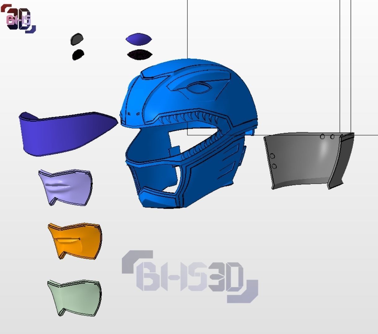 MMPR Red helmet custom 3D Digital Download 3D model 3D printable | CGTrader