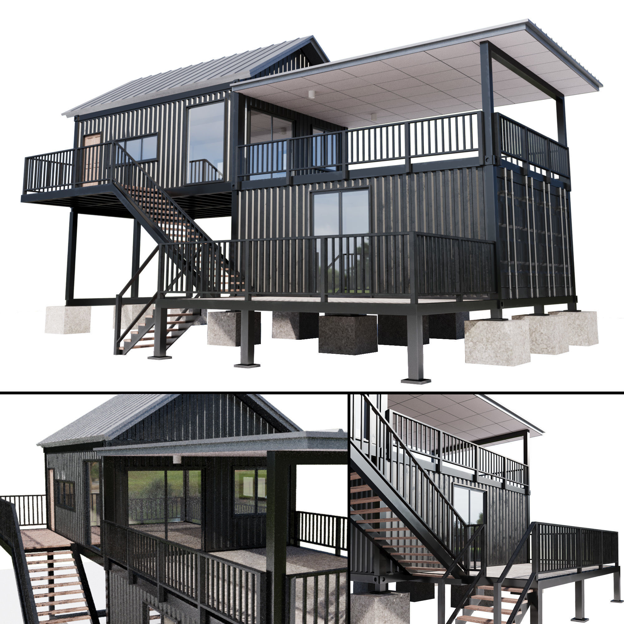Container Home 02 3D model | CGTrader