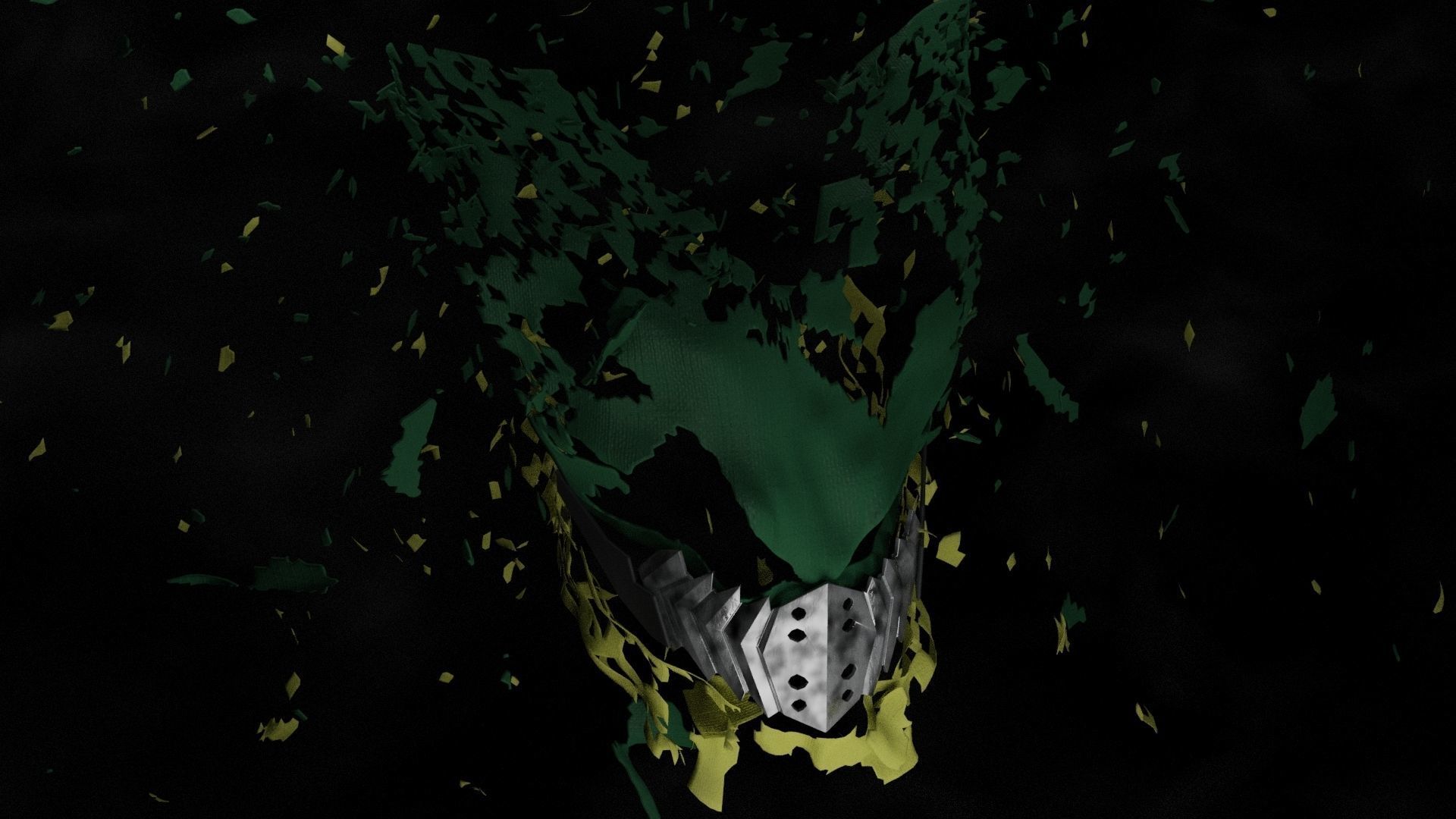 Vigilante Deku Mask With Cloth Disintegration Effect 3D model | CGTrader