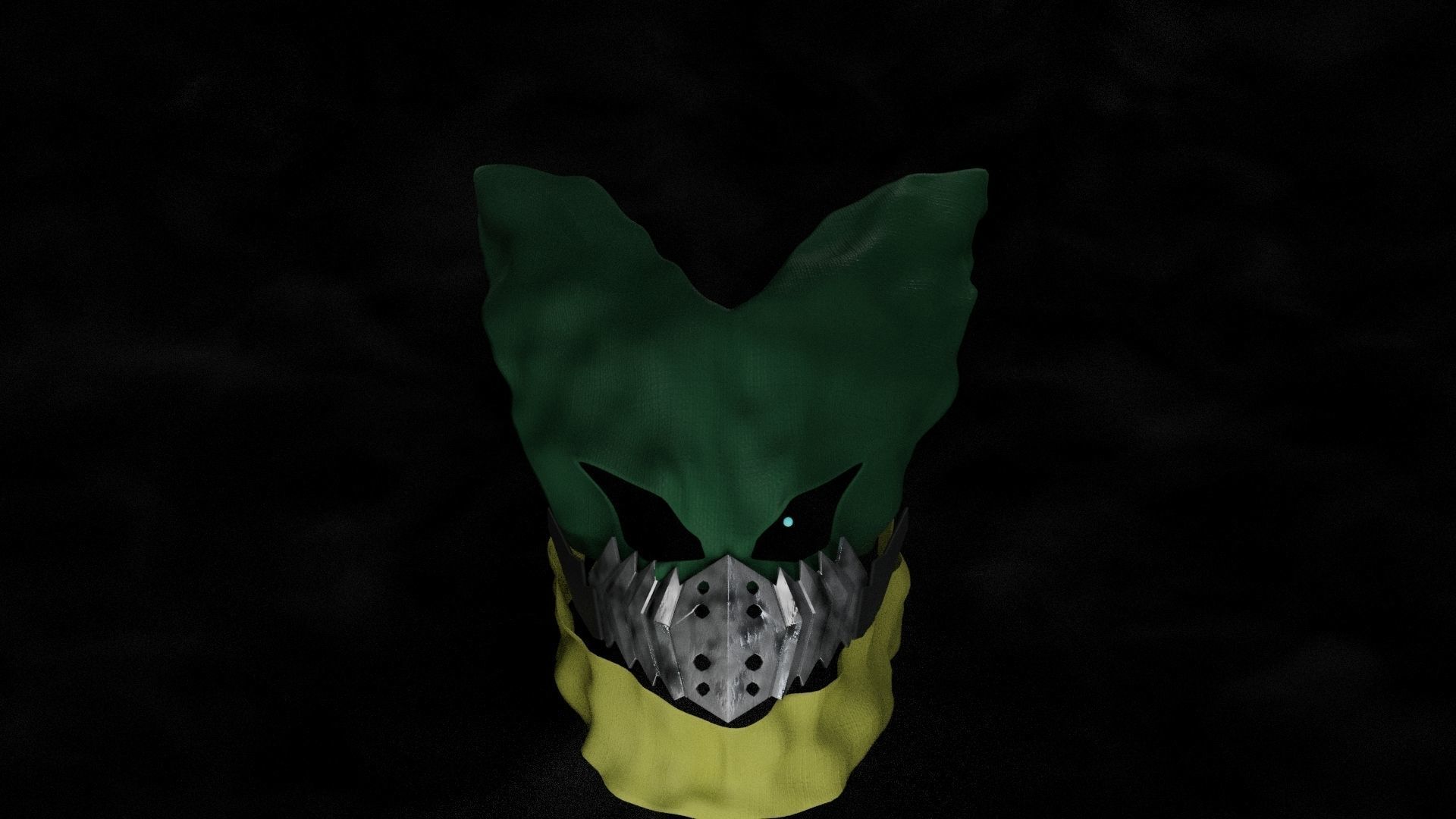 Vigilante Deku Mask With Cloth Disintegration Effect 3D model | CGTrader