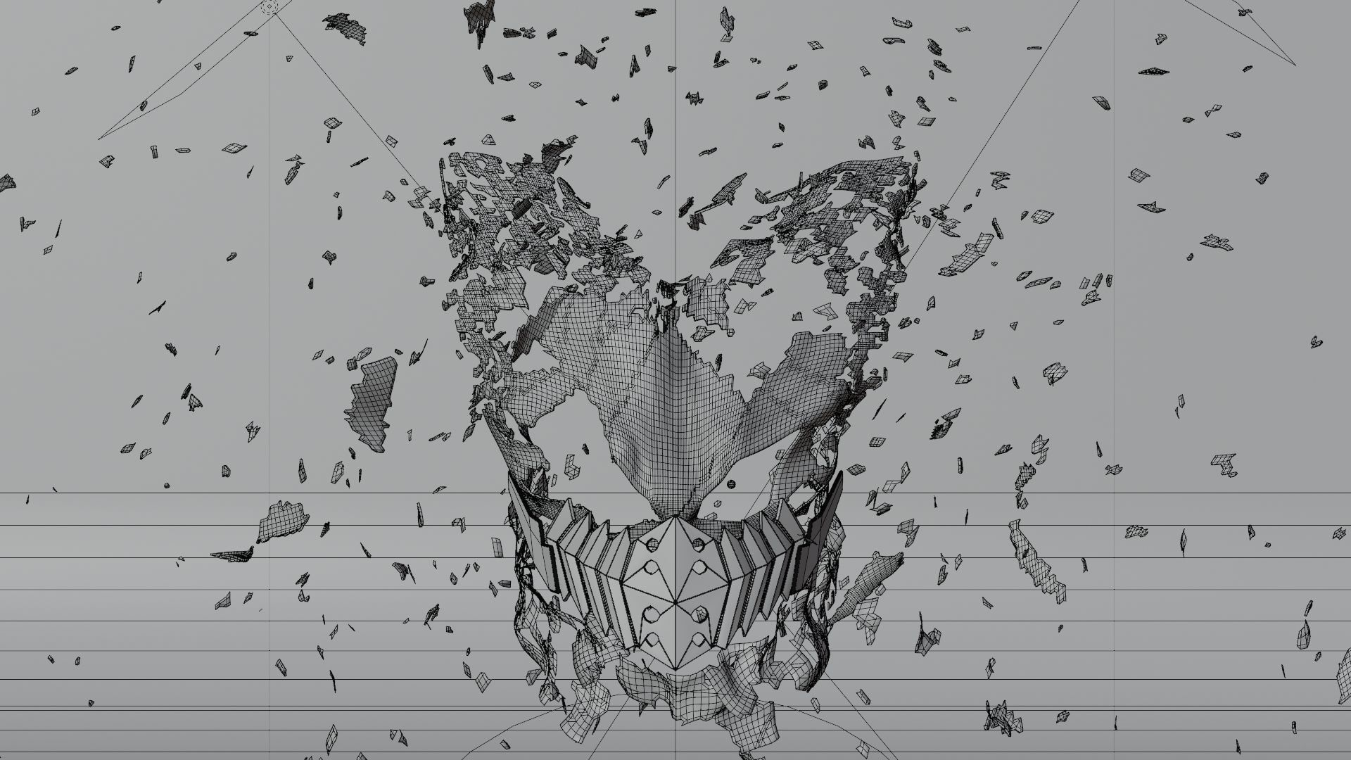 Vigilante Deku Mask With Cloth Disintegration Effect 3D model | CGTrader