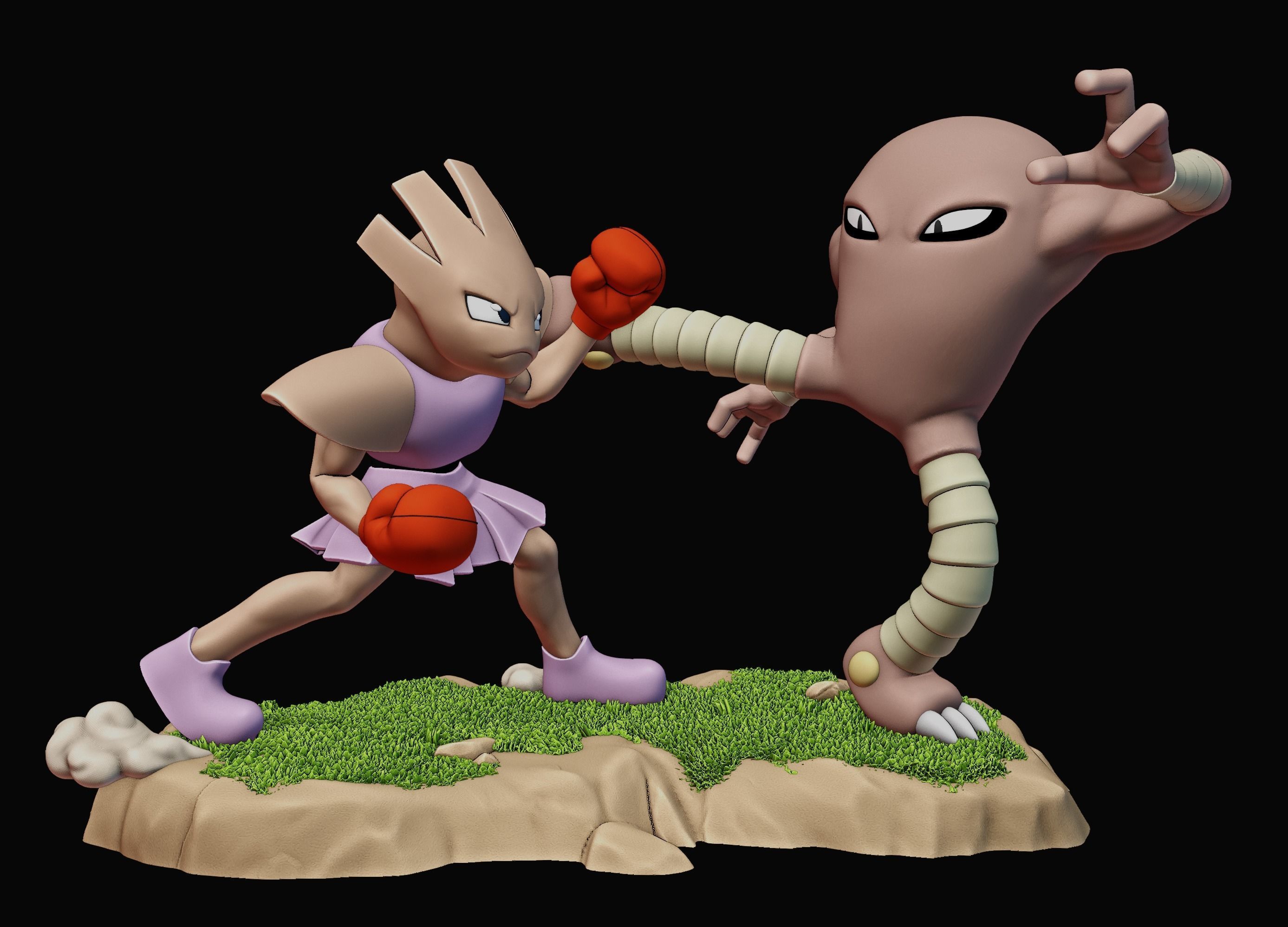 HITMONCHAN VS HITMONLEE - POKEMON 3D model 3D printable | CGTrader