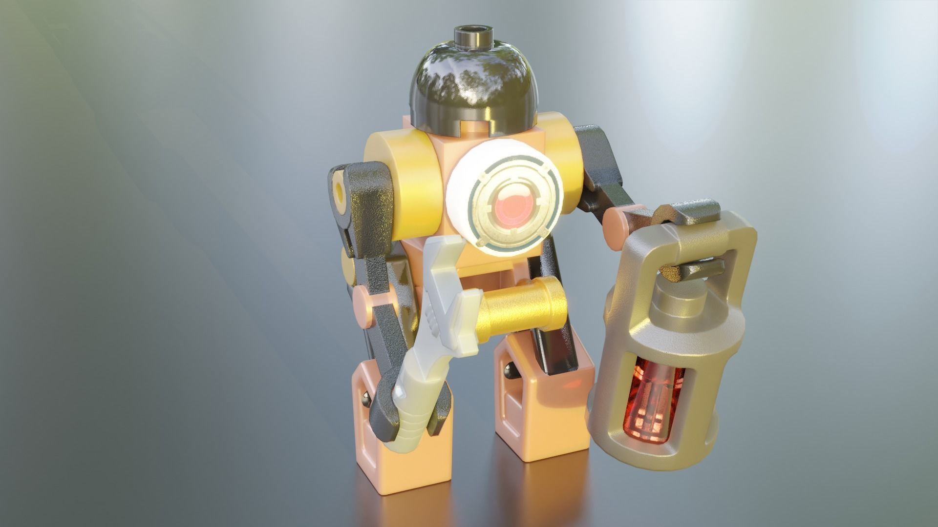 Steampunk Lego Airplane with robohelper 3D model | CGTrader