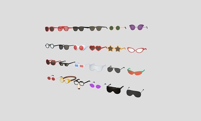 3D model Low Poly Glasses Pack VR / AR / low-poly | CGTrader