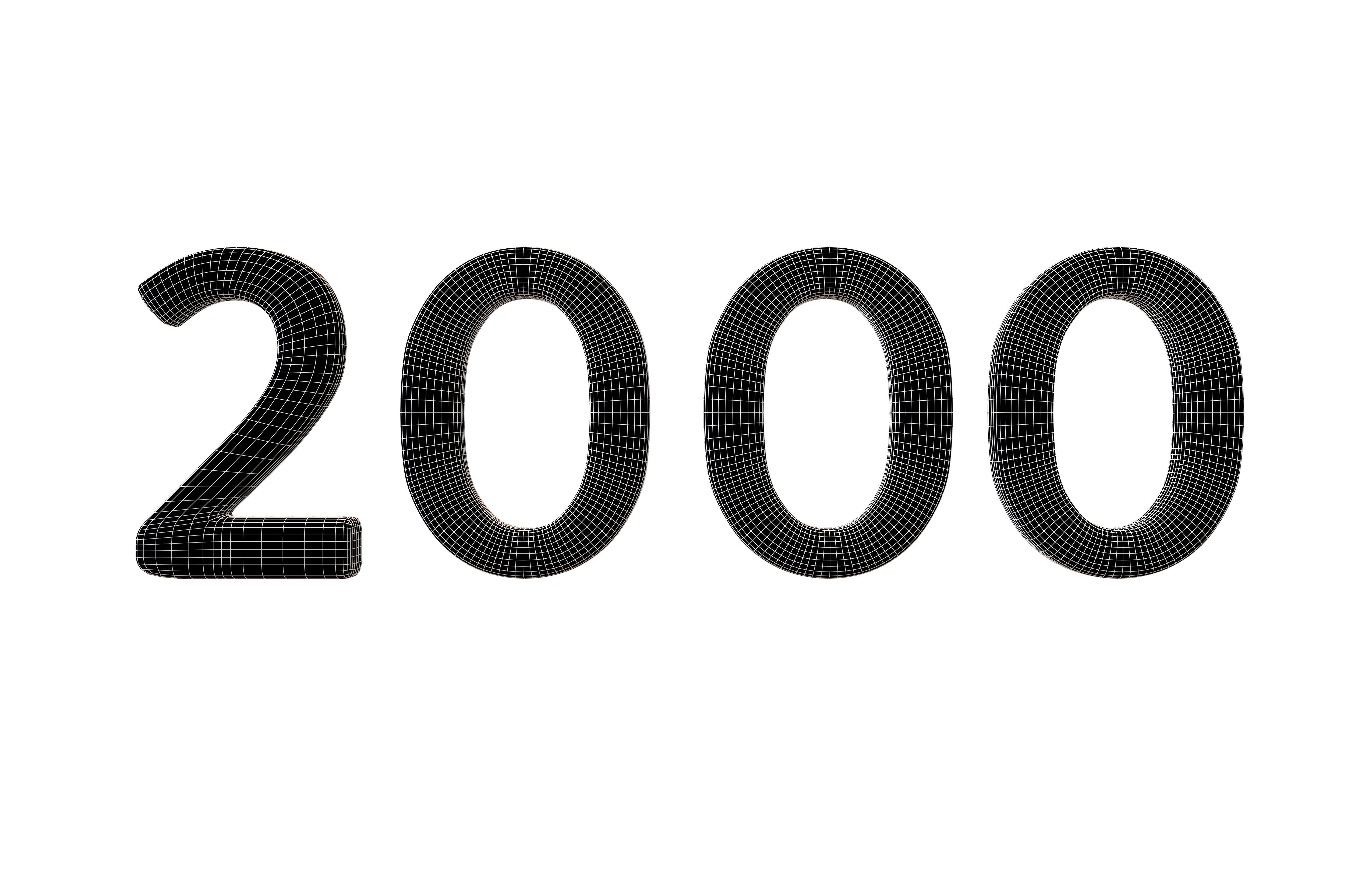 3D model Year Number 2000 v1 001 VR / AR / low-poly | CGTrader