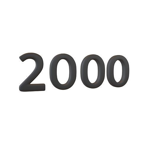 3D model Year Number 2000 v1 001 VR / AR / low-poly | CGTrader