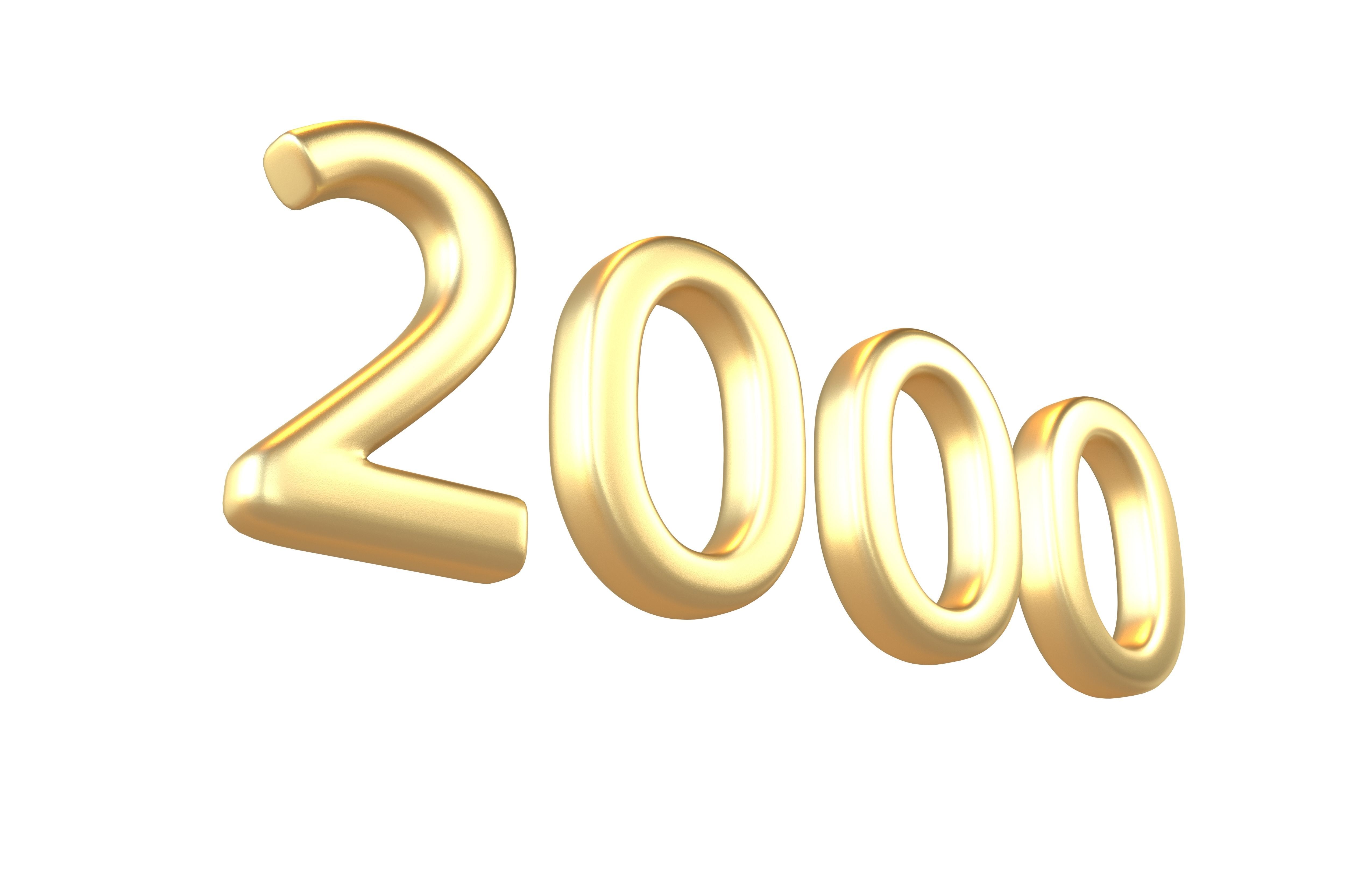 3D model Year Number 2000 v1 002 VR / AR / low-poly | CGTrader