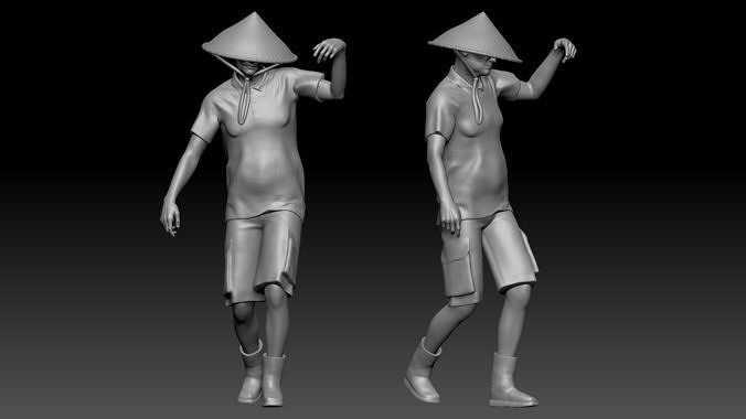 farmer bring leaf 3D model 3D printable | CGTrader