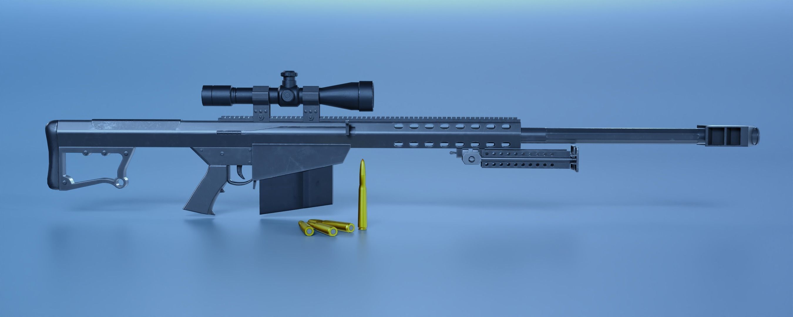 3D model Barrett M82 Sniper Rifle VR / AR / low-poly | CGTrader