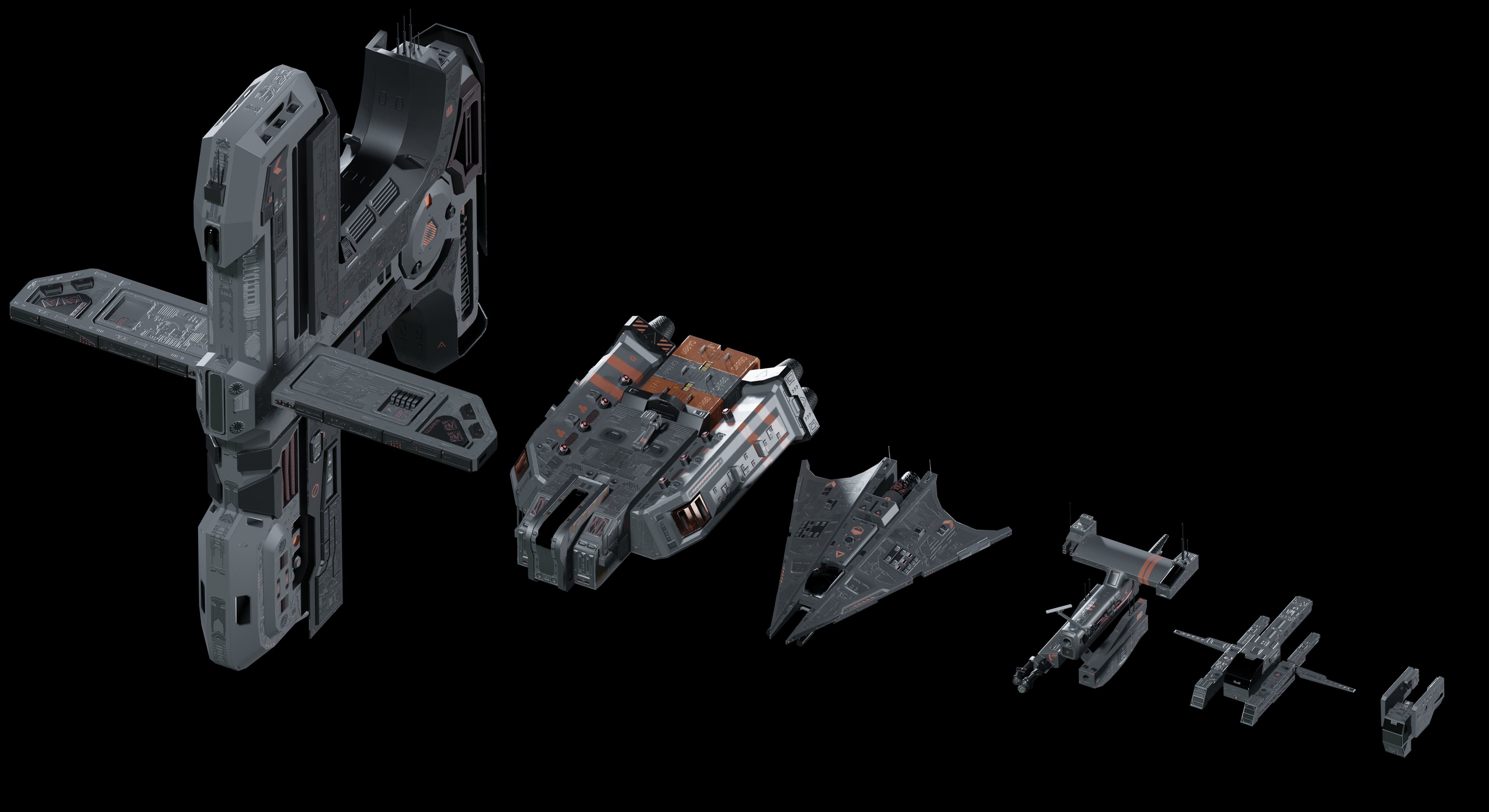3D model Space ships pack VR / AR / low-poly | CGTrader