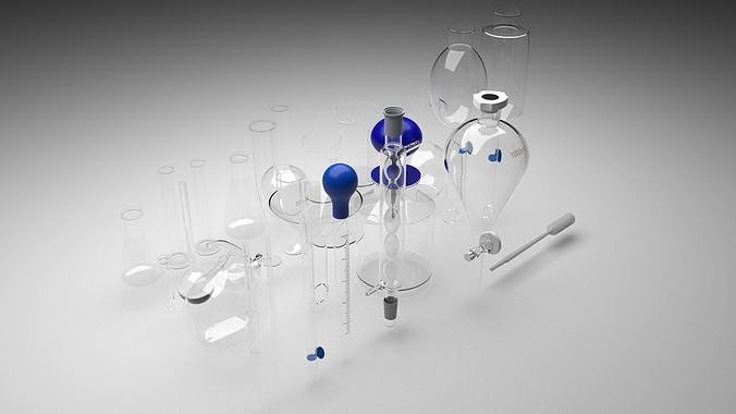 Chemical Glassware Set 3D model | CGTrader