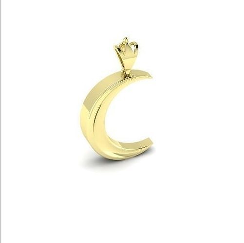 Crescent moon pendant without stones Model 4361 3D model 3D printable ...