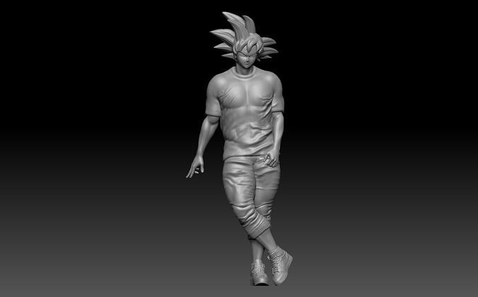goku style 2 3D model 3D printable | CGTrader