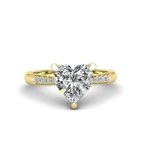 Engagement ring Lara heart 3D model 3D printable | CGTrader