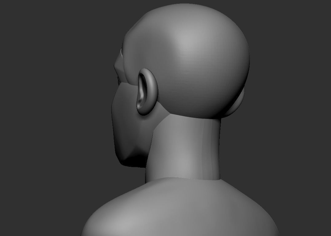 Base Mesh Stylized Male Head Polygroups 3D model 3D printable | CGTrader