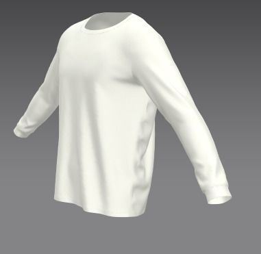 Long Sleeve T-shirt Cotton Male 3D clothing Model 3D model | CGTrader