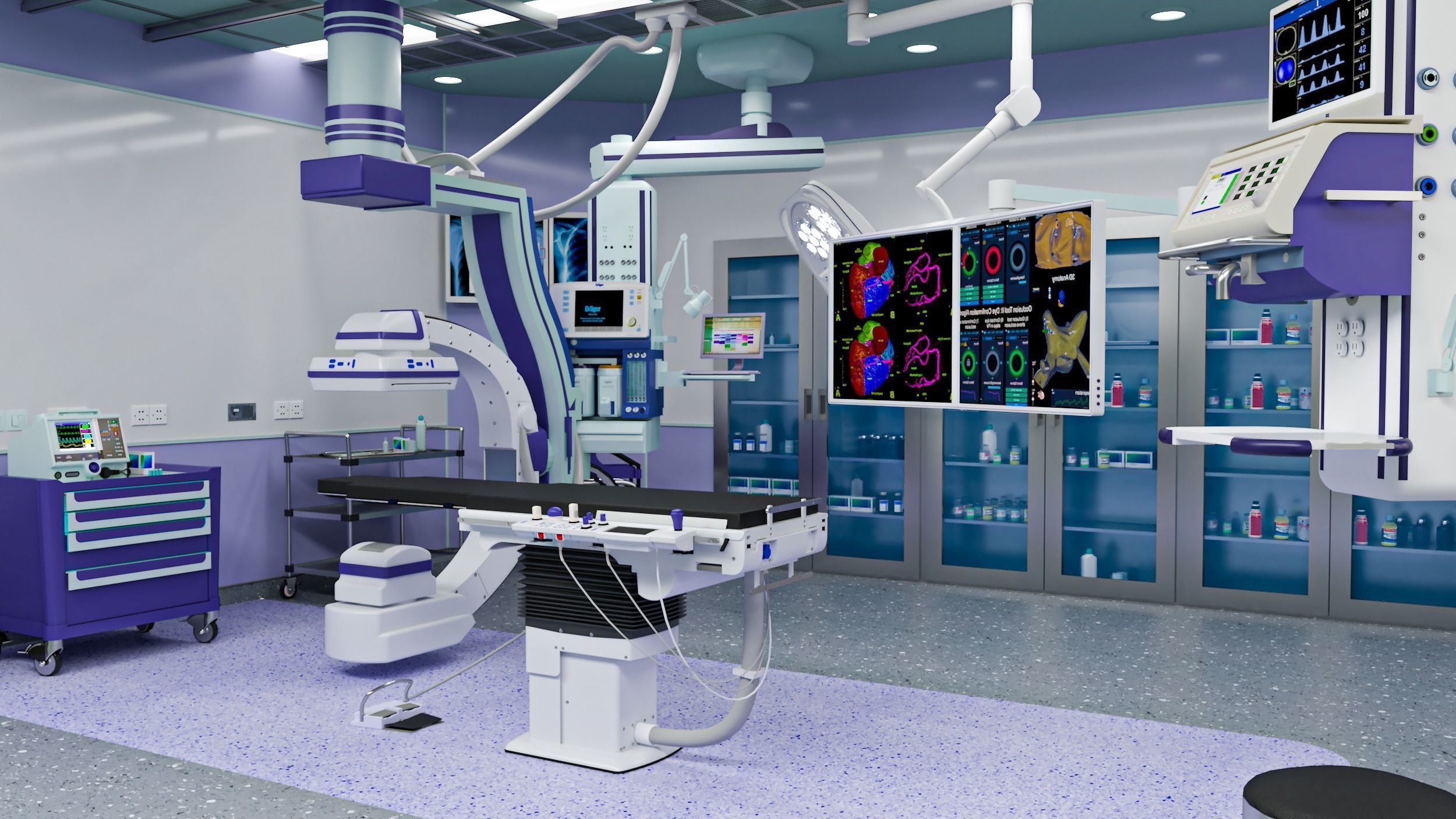 MEDICAL SPACES-CATHETER LAB-SURGICAL OPERATION ROOM 3D model | CGTrader