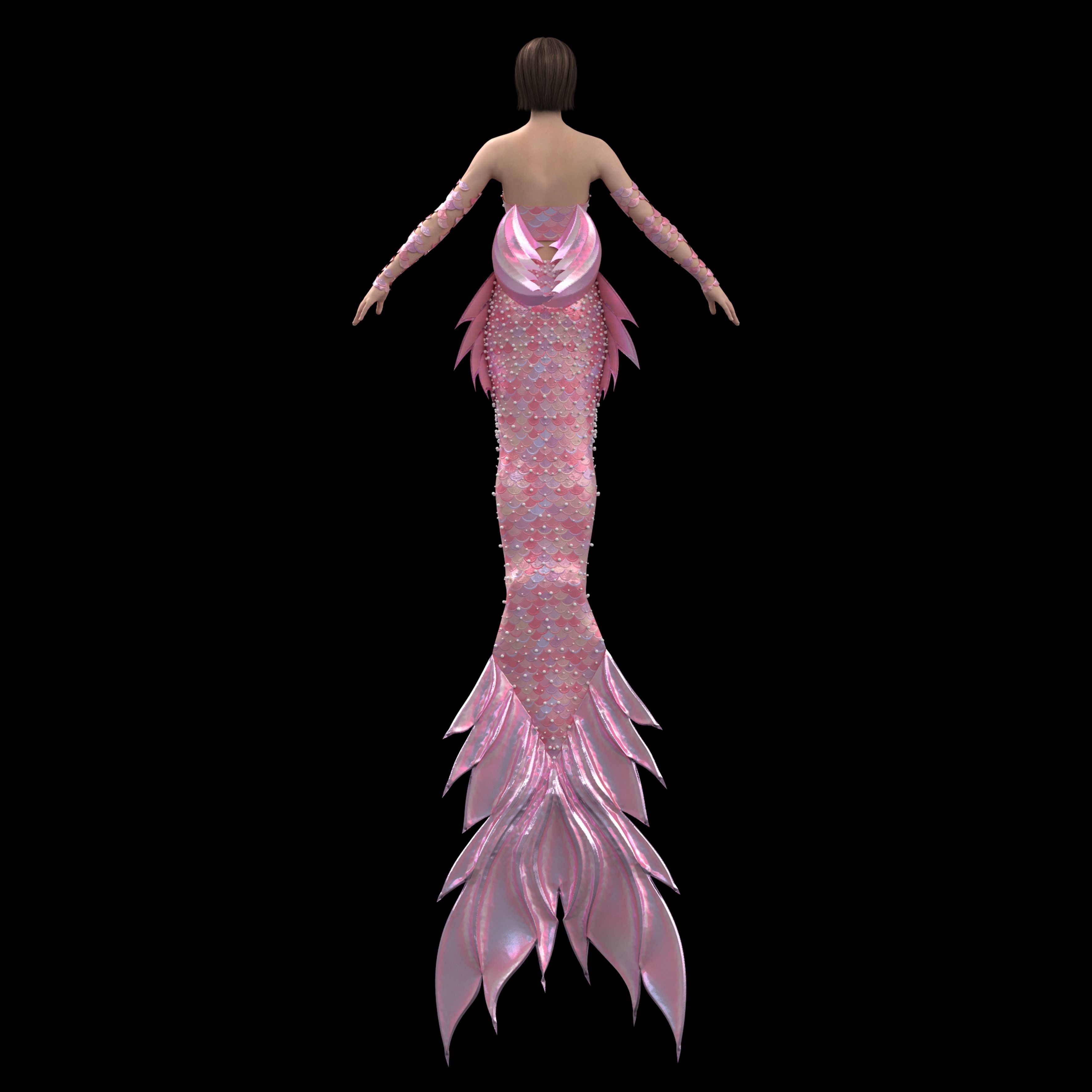 Mermaid outfit 3D model | CGTrader