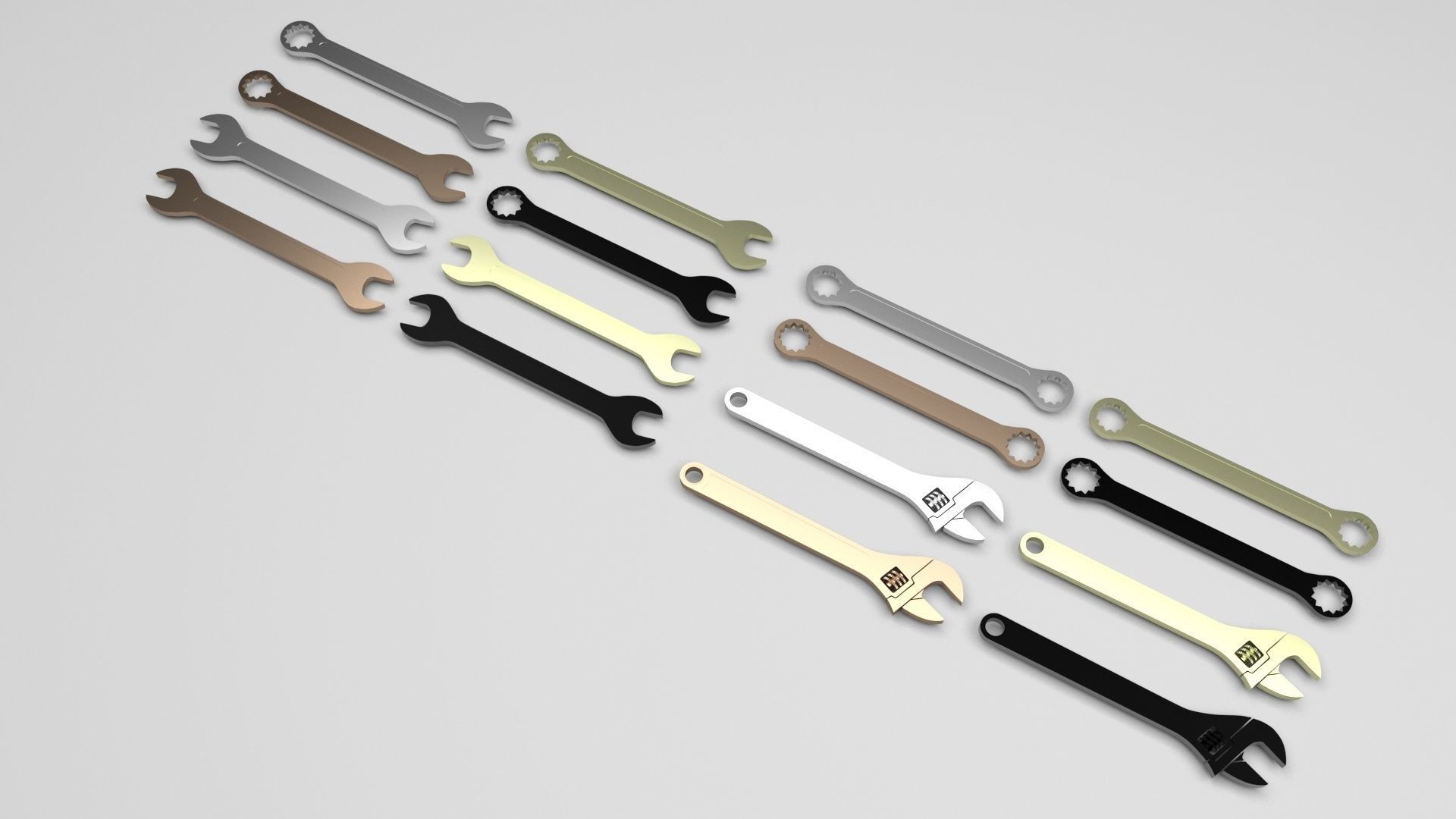 Wrenches Set 3D model | CGTrader