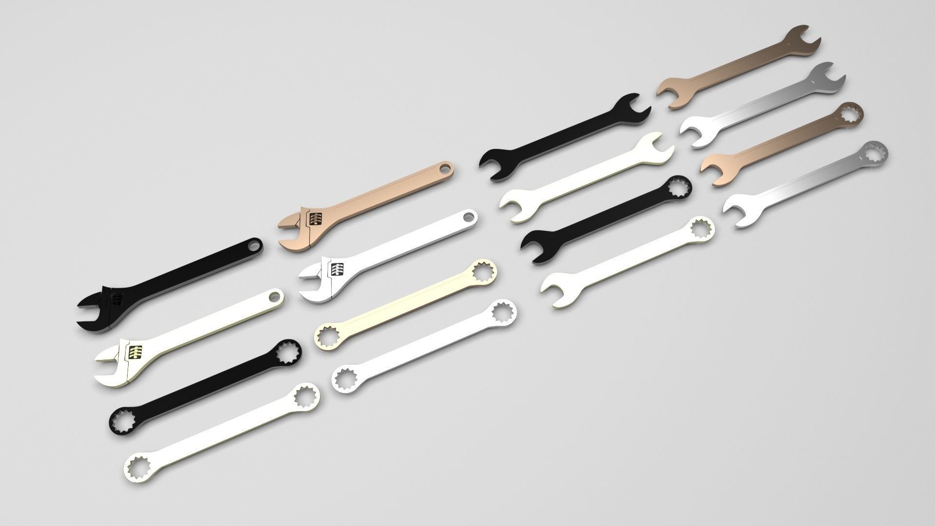 Wrenches Set 3D model | CGTrader