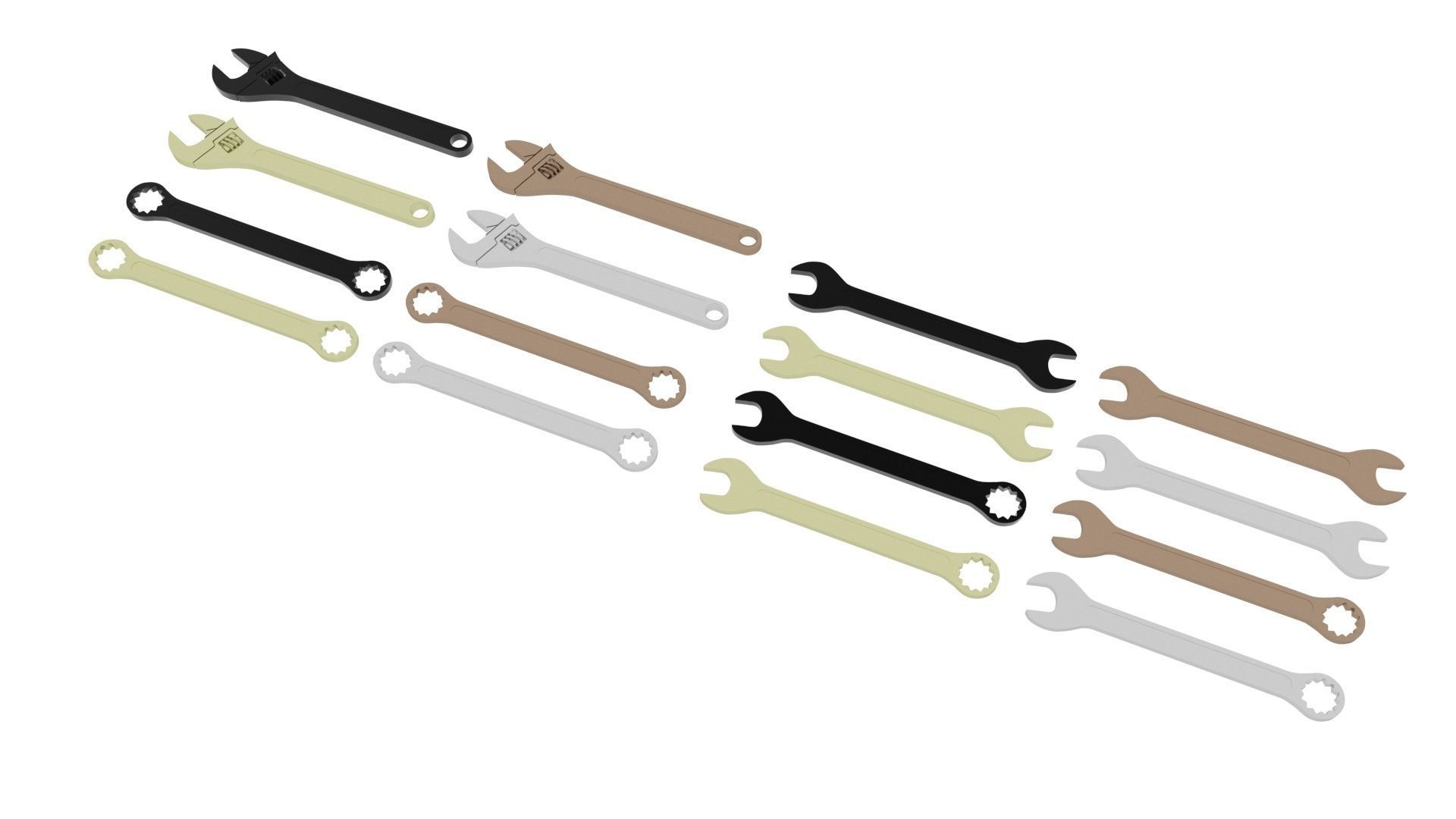 Wrenches Set 3D model | CGTrader