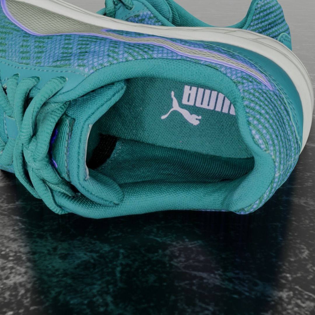 3D model PUMA 3D SHOES - BLUE VR / AR / low-poly | CGTrader