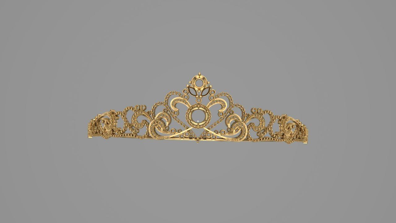 50 gram Gold Tiara 3D model 3D printable | CGTrader