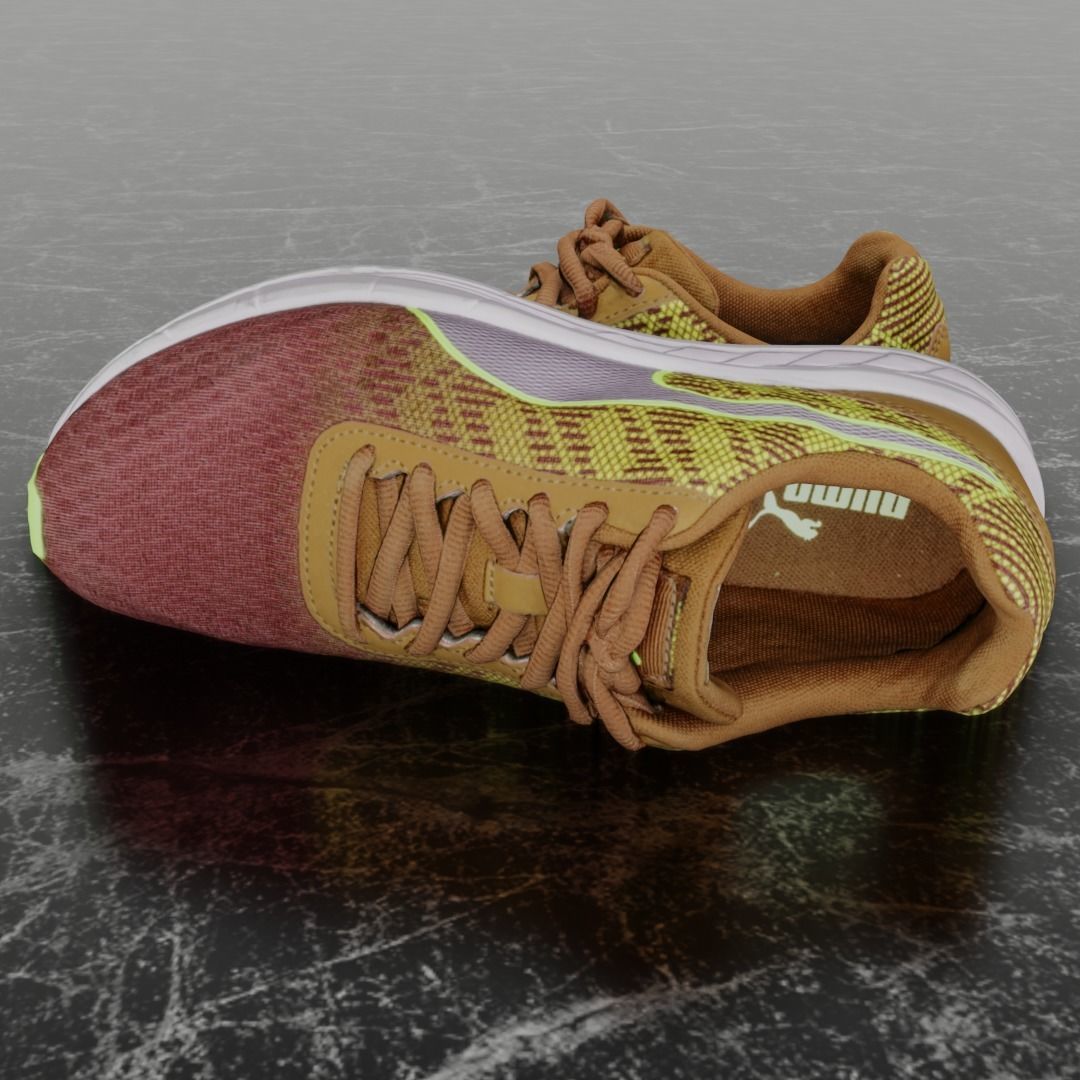 3D model PUMA 3D SHOES - YELLOW VR / AR / low-poly | CGTrader