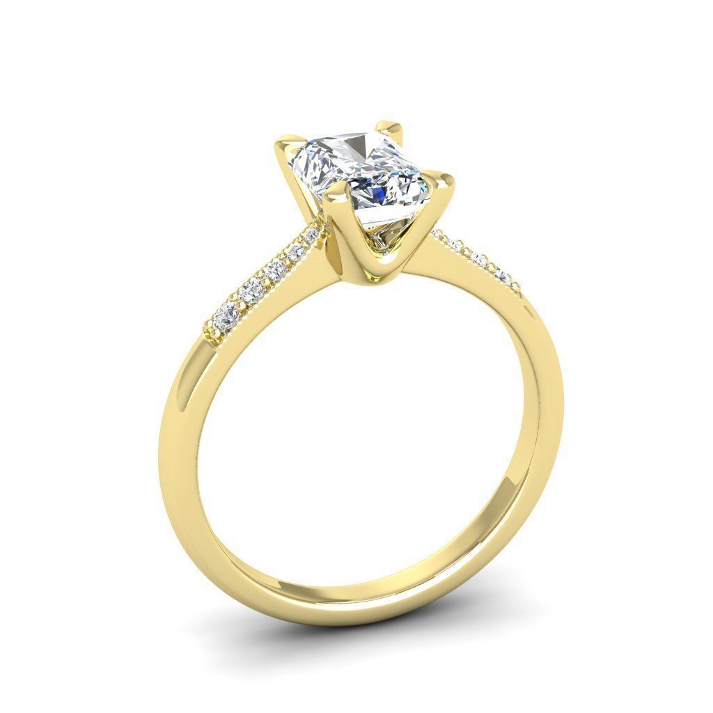 Engagement ring Lara radiant 3D model 3D printable | CGTrader