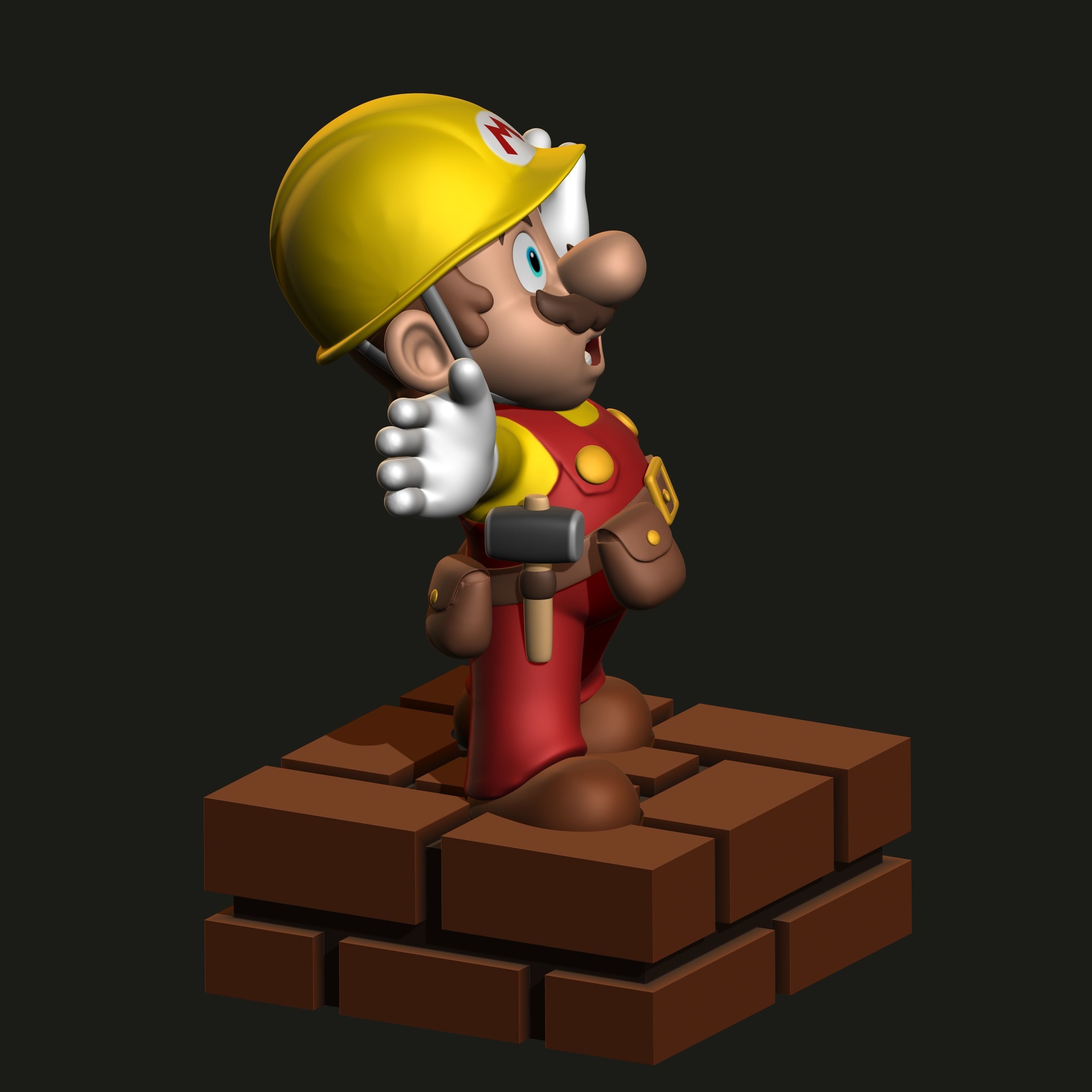 Mario Bros - Mario Builder 3D model 3D printable | CGTrader