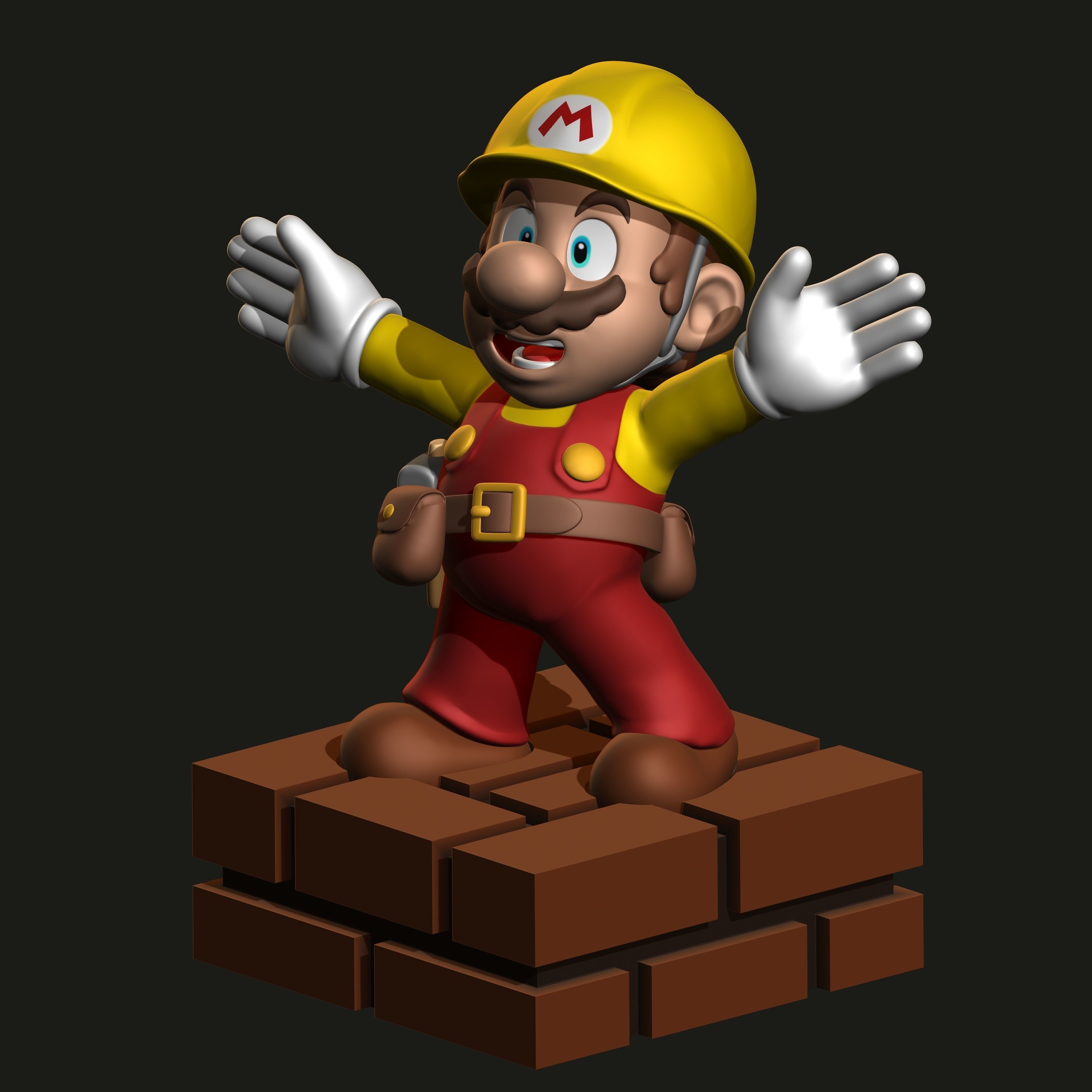 Mario Bros - Mario Builder 3D model 3D printable | CGTrader