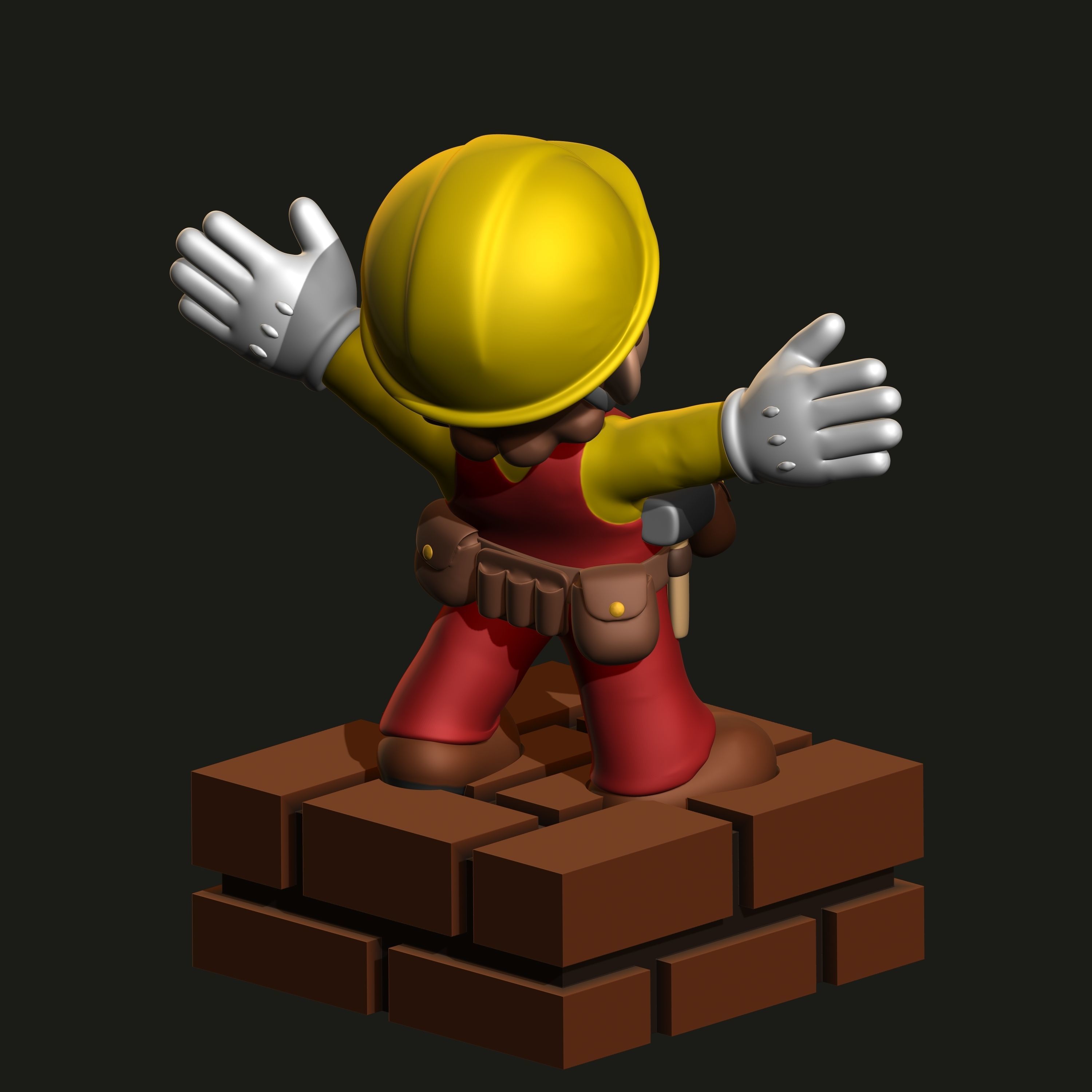 Mario Bros - Mario Builder 3D model 3D printable | CGTrader