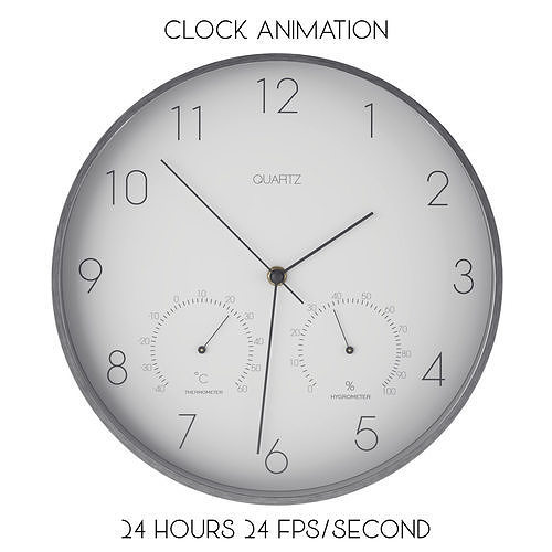 Clock animation 24 hours 3D model animated | CGTrader