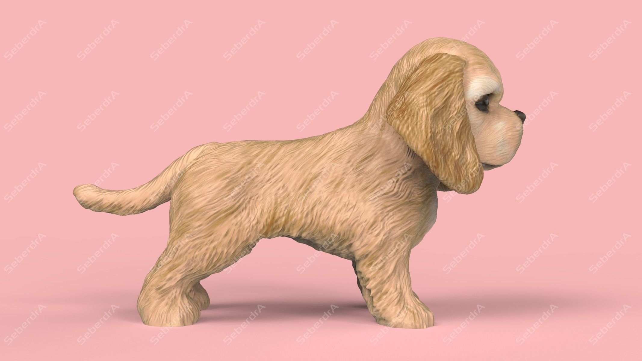 Cute Puppy American Cocker Spaniel STL and VRML 3D model 3D printable ...