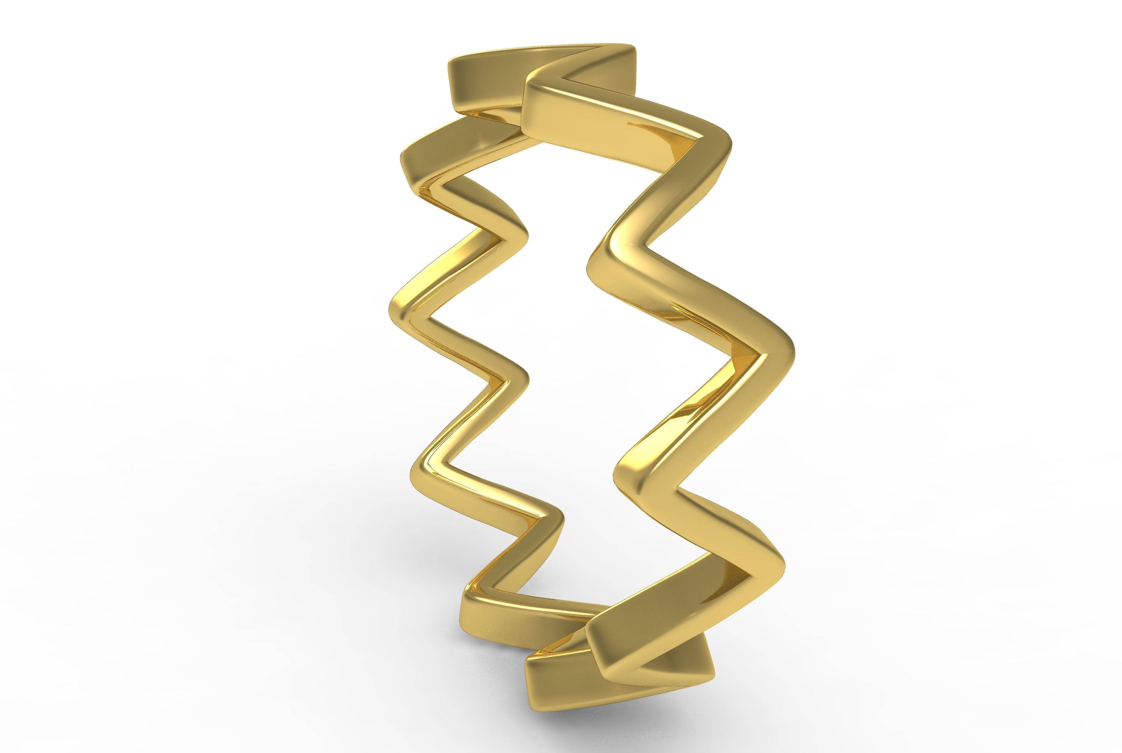 Antique Zig Zag Ring for Women 3D model 3D printable | CGTrader