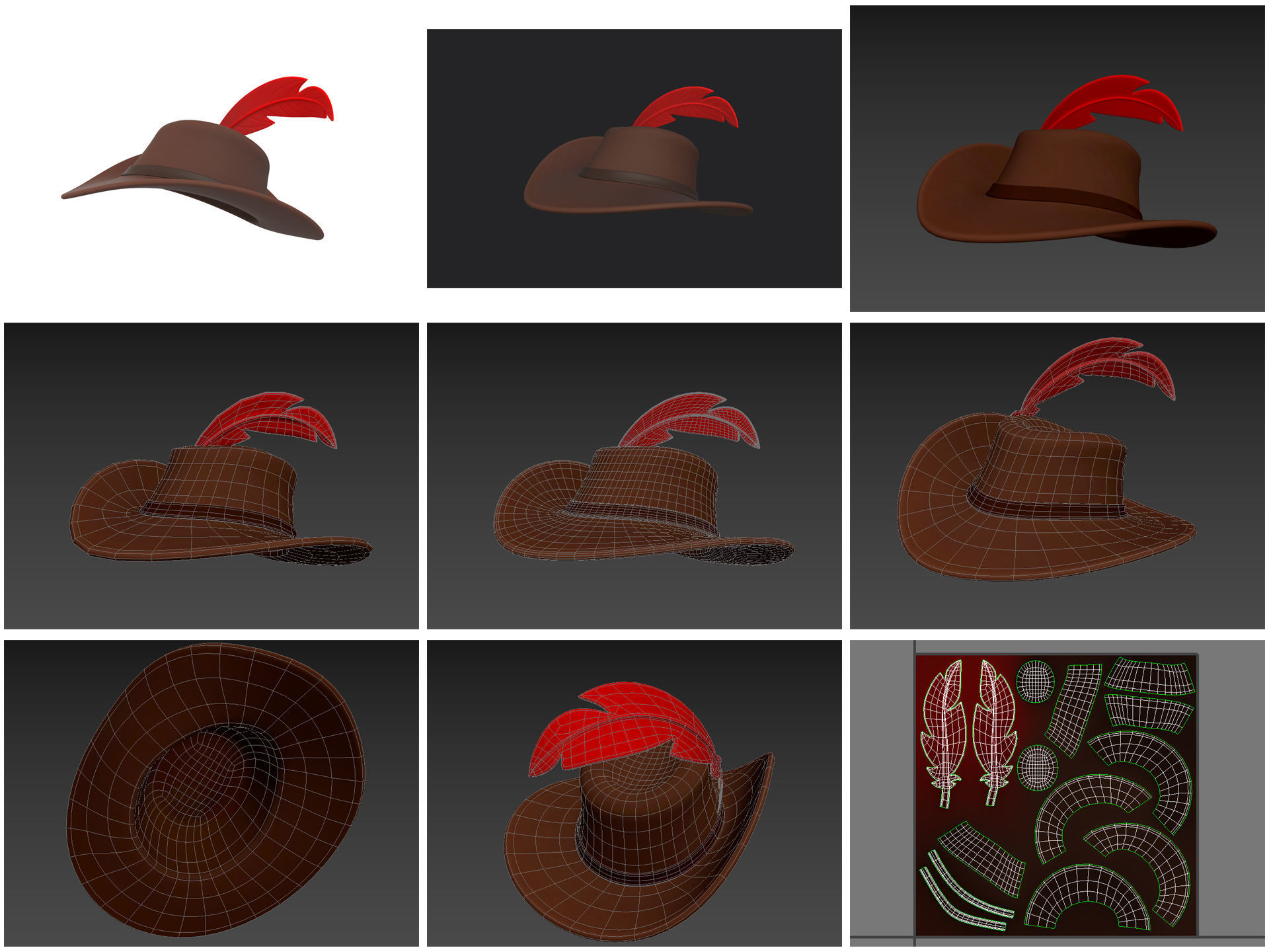 Hats and Helmets Pack 10 3D model | CGTrader