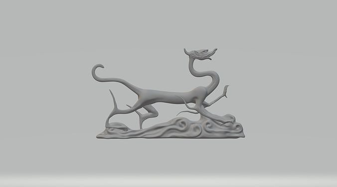 Qinglong Chinese religion - Dragon 3D model 3D printable | CGTrader