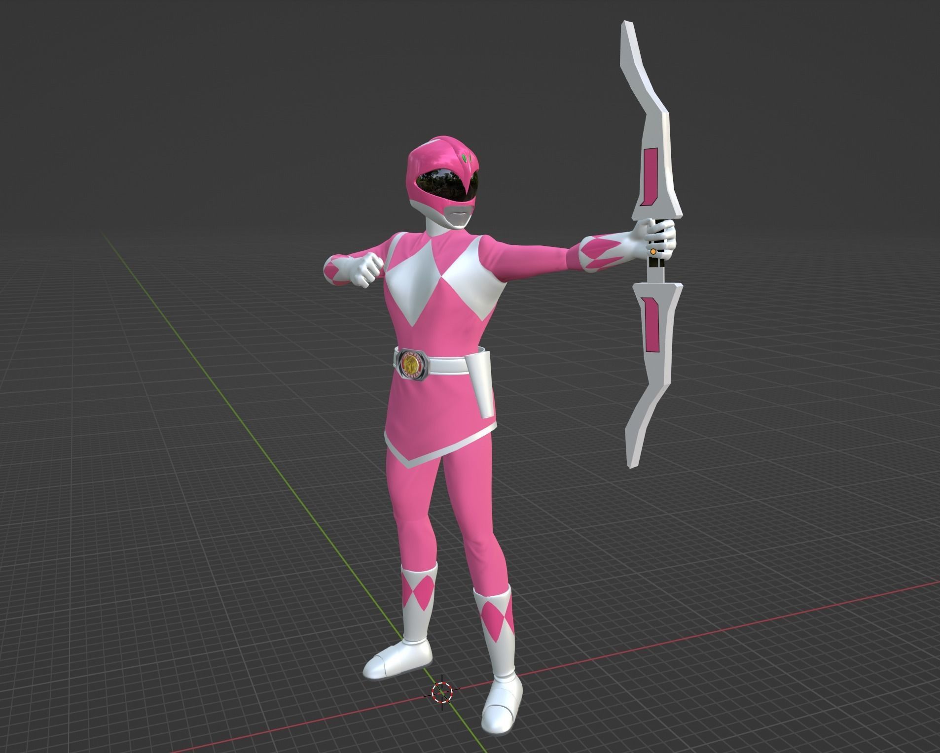Pink Ranger - Mighty Morphin Power Ranger 3D model rigged | CGTrader