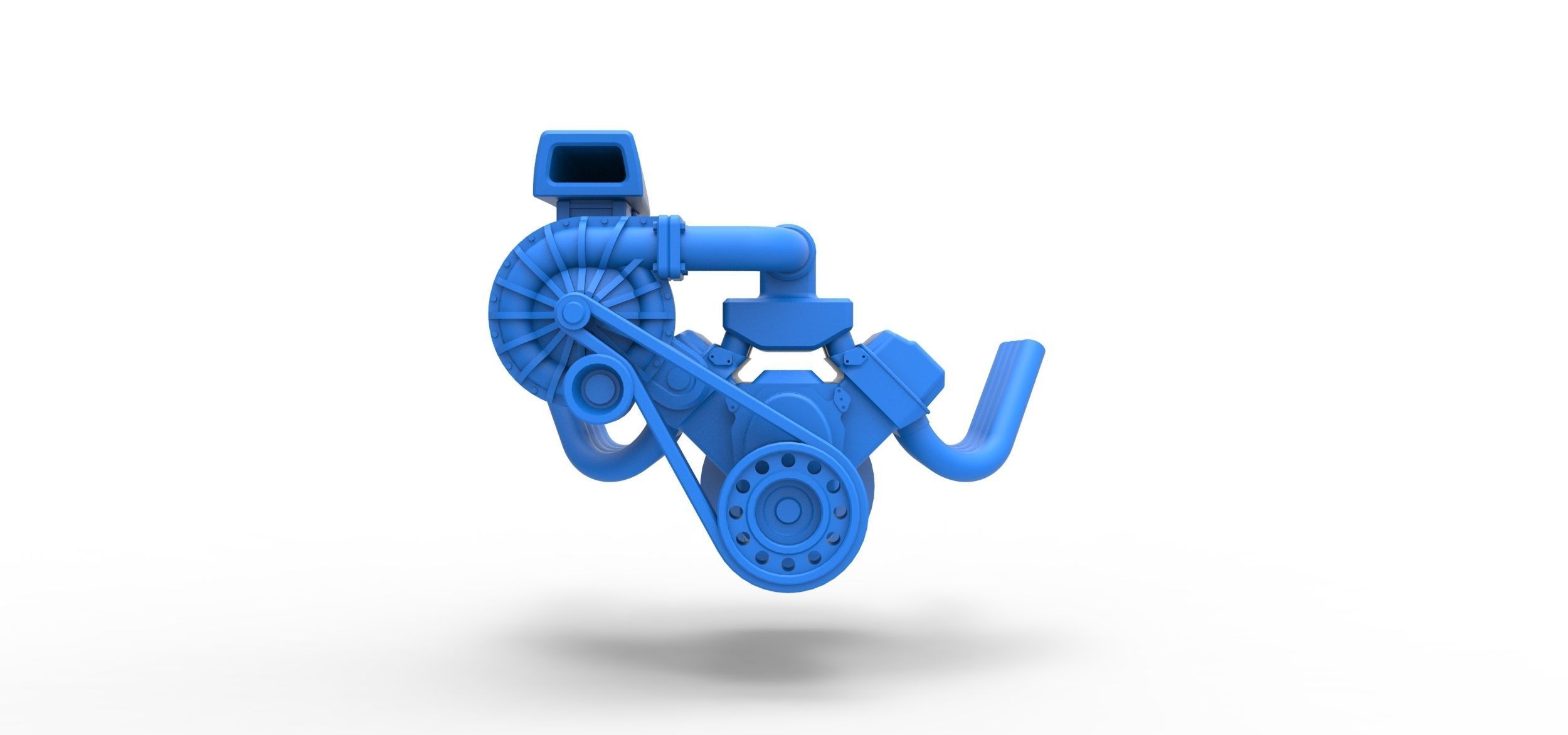 Diecast engine V8 with Centrifugal blower Scale 1 to 25 3D model 3D ...